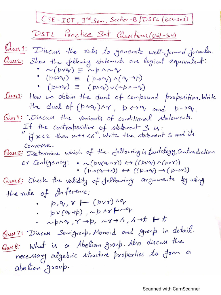 DSTL Practice Set | PDF