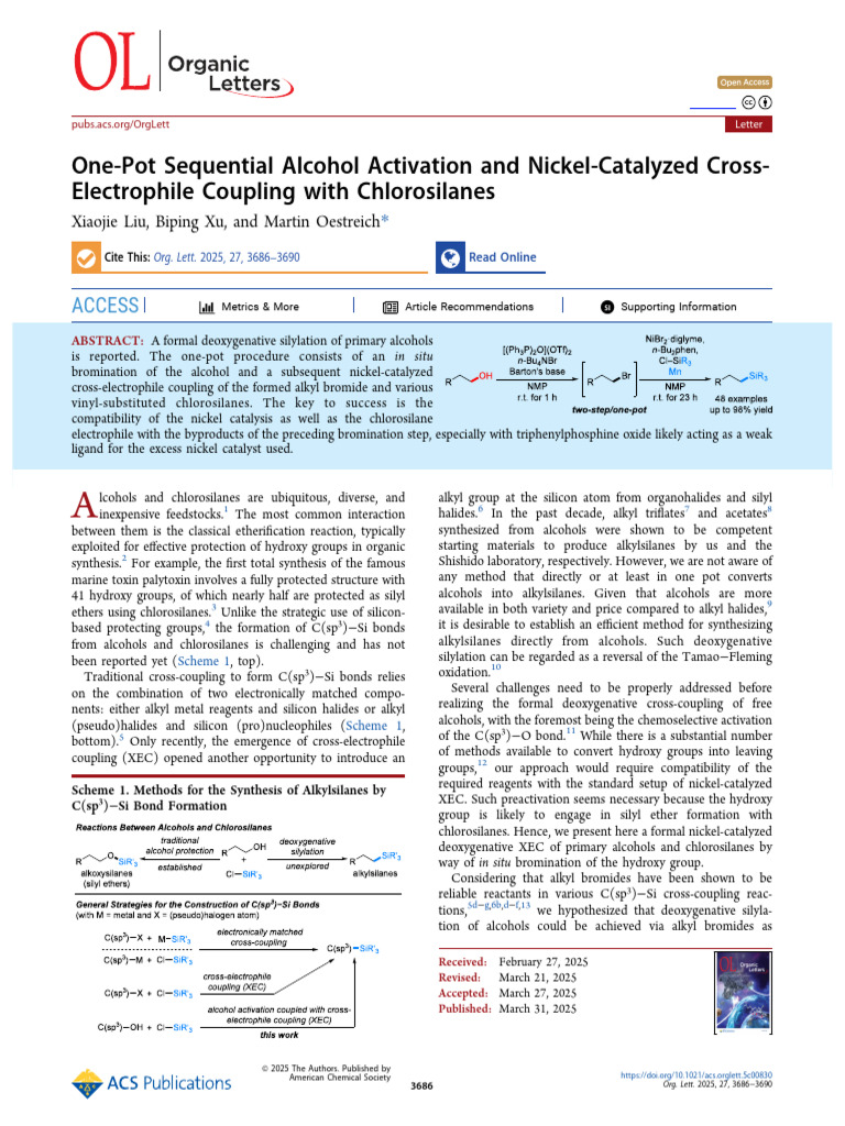Liu Et Al 2025 One Pot Sequential Alcohol Activation and Nickel ...