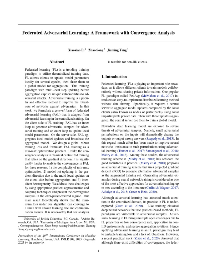 1263 Federated Adversarial Lea | PDF | Learning | Computational Neuroscience
