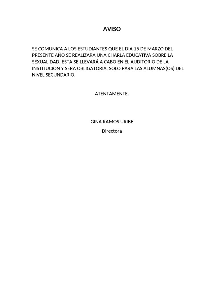 AVISO TAREA Darlyn Coral | PDF