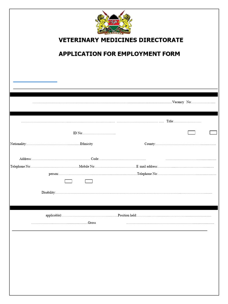 VMD Application For Employment Form - 2 | PDF | Bachelor's Degree ...