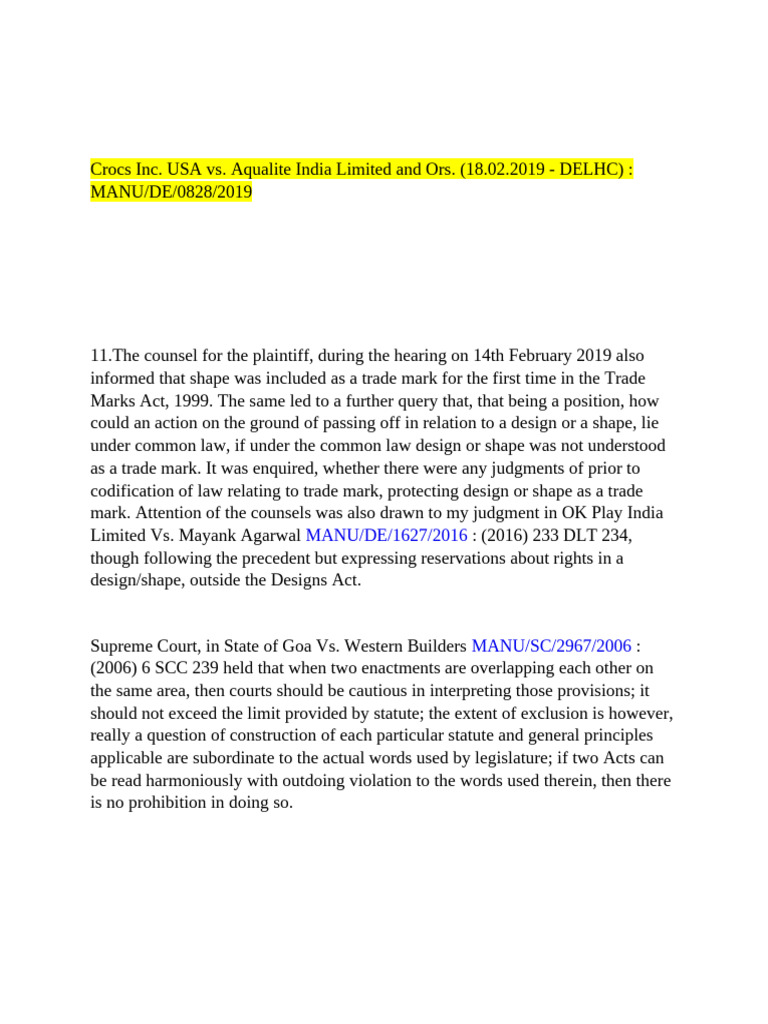 Case On Trademark and Design | PDF