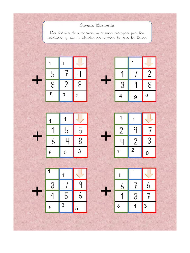 SUMAS CON LLEVADAS | PDF