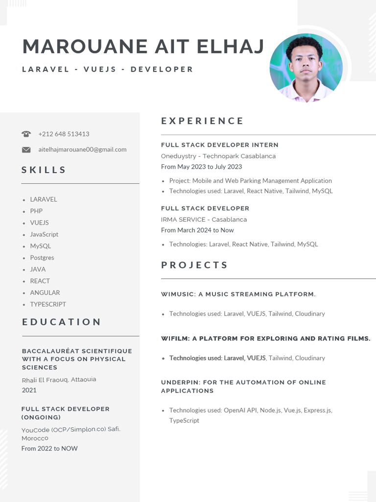 Marouane Ait Elhaj: Experience | PDF