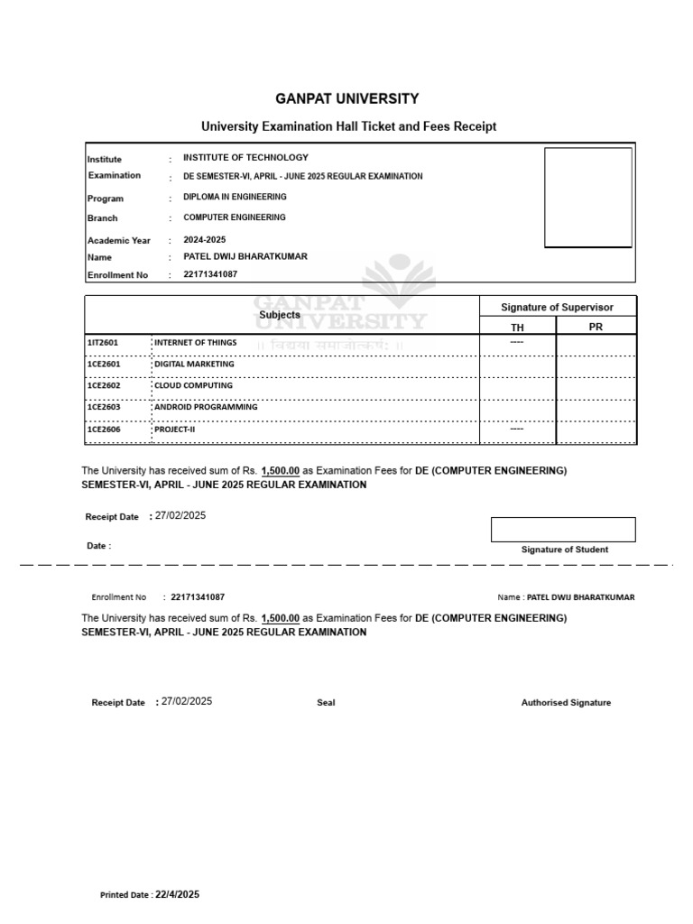 Hall Ticket | PDF