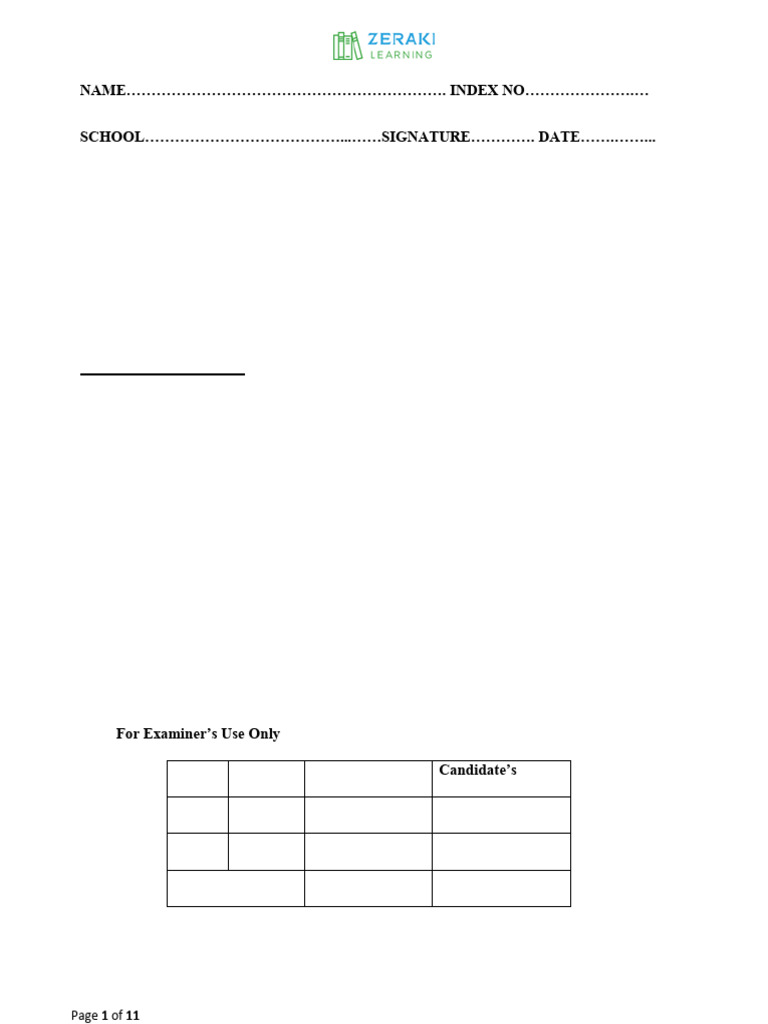 Zeraki Biology Paper 2 Revision Guide | PDF | Biology
