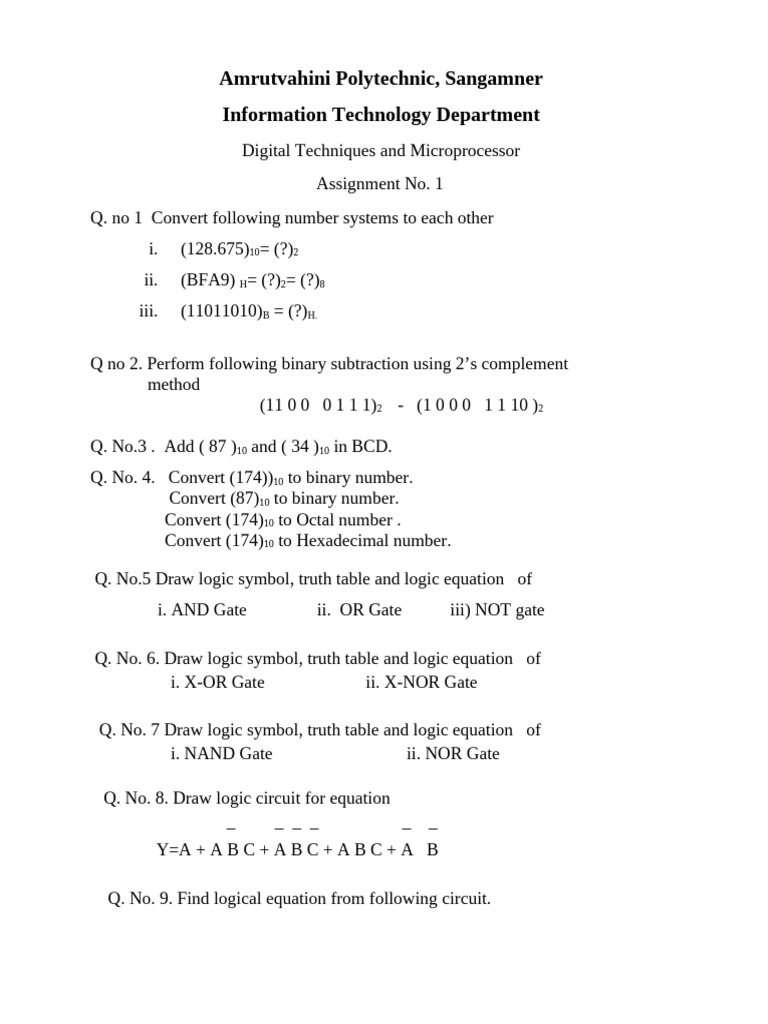 DTM ASSIGNMENT NO 1 and 2 | PDF | Logic Gate | Boolean Algebra