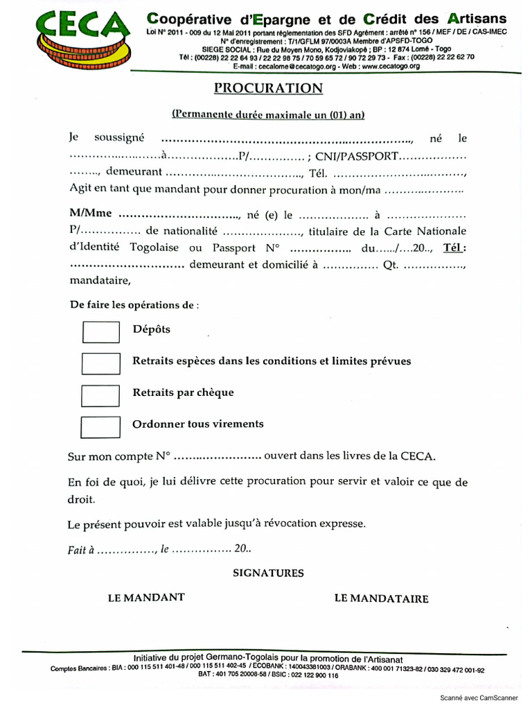 Procuration Permanente CECA | PDF