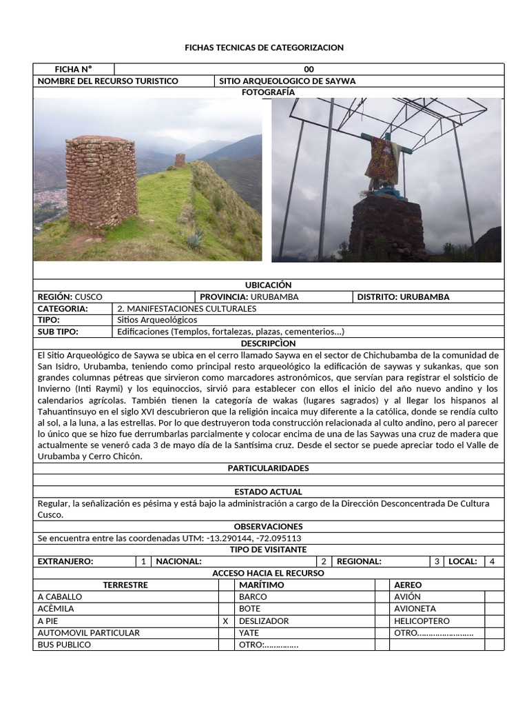 Sitio Arqueologico de Saywa | PDF | Imperio Inca