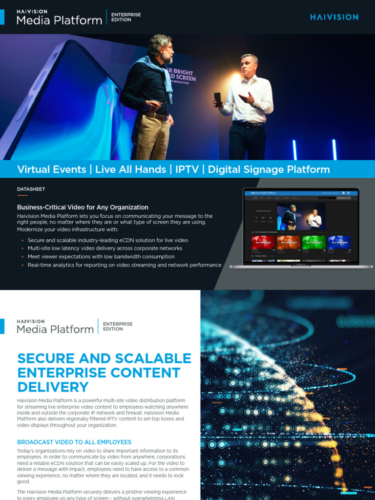 Haivision Media Platform Datasheet | PDF | Streaming Media | Computer Network