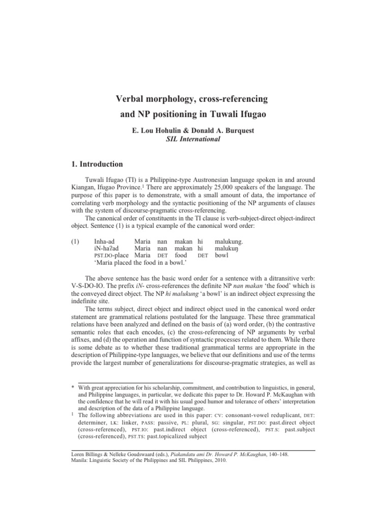 17 Hohulin McKaughan2010 | PDF | Verb | Morphology (Linguistics)