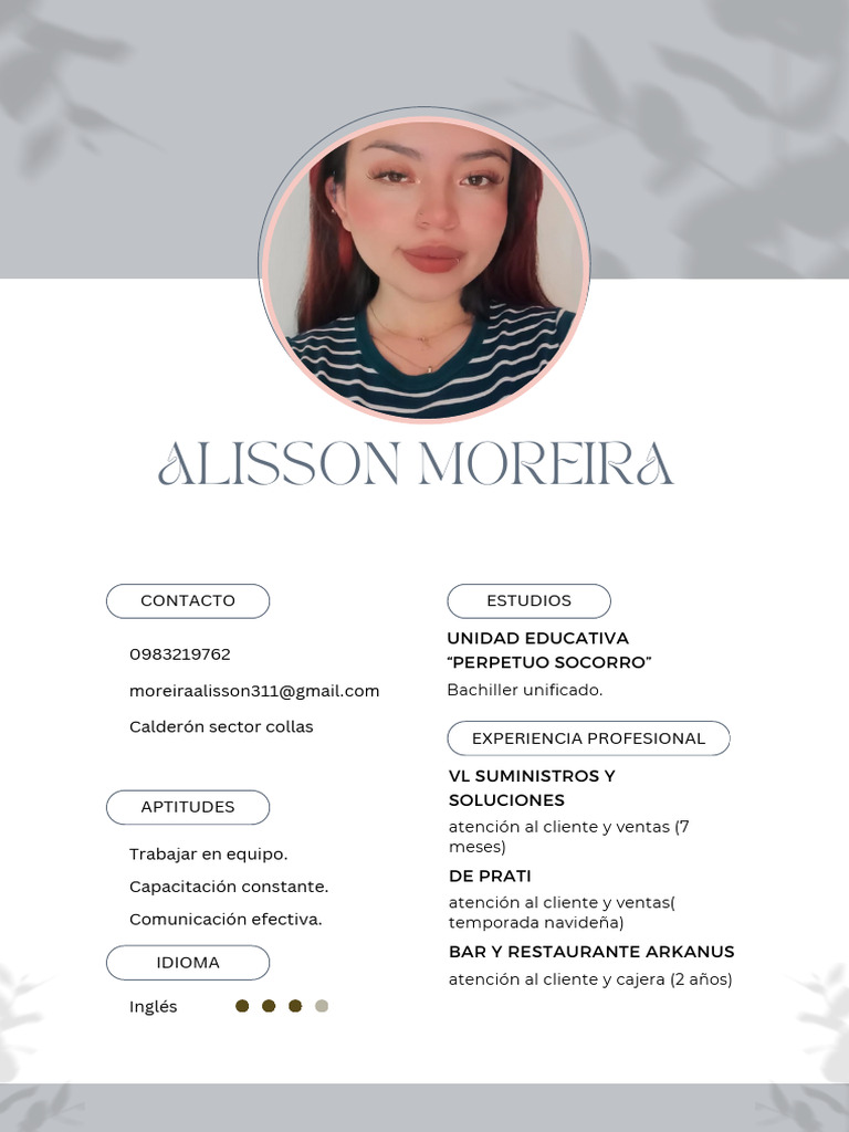 Alisson Moreira Hoja de Vida | PDF