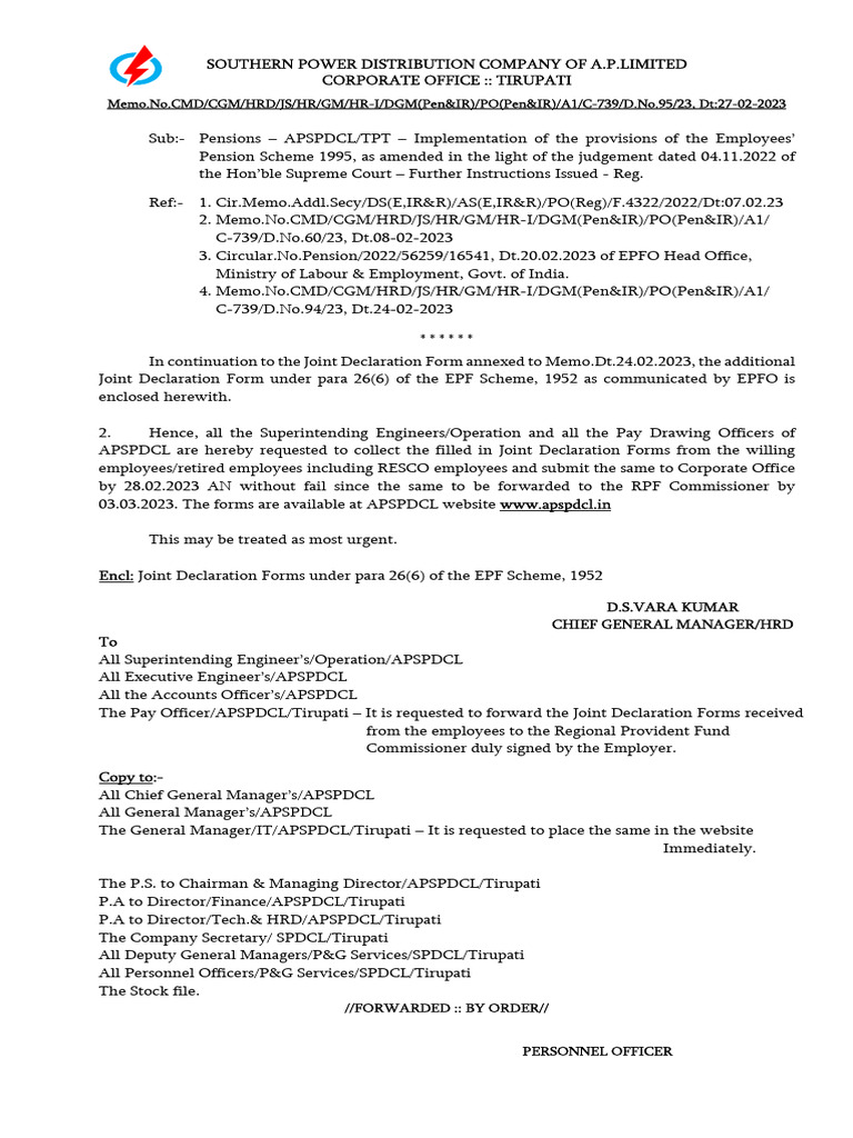 Revised Joint Declaration Forms Under para 26 (6) of EPF Scheme | PDF ...