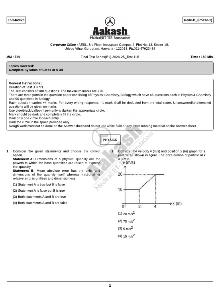 FTS 11 Code B 2025 | PDF