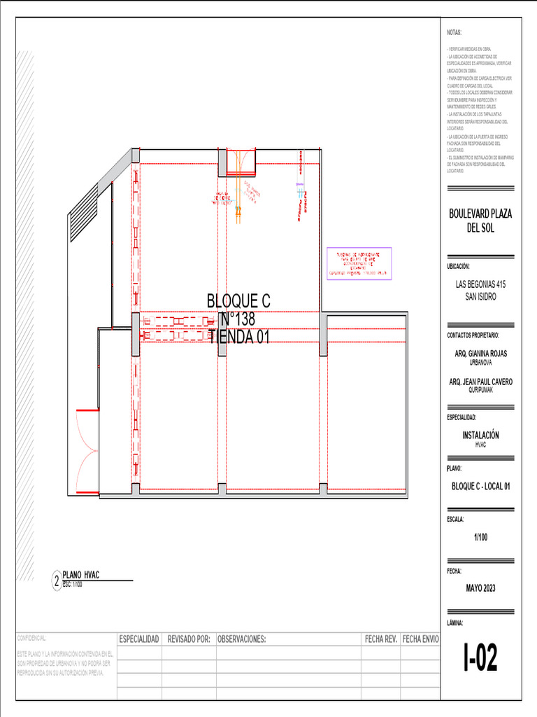 Plano HVAC Tienda 01 - Urbanova | PDF