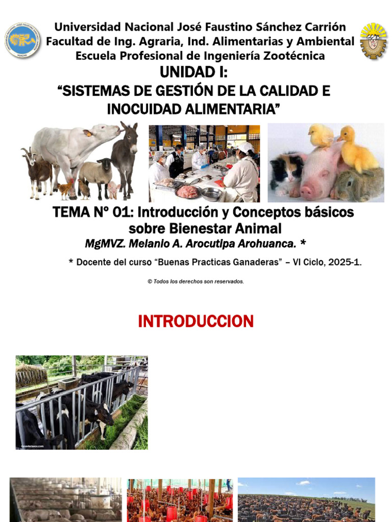Clase 01 BPG Introduccion y Conceptos Bienestar Animal | PDF ...