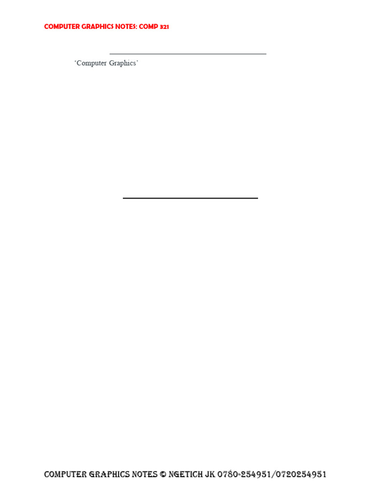 Introduction to Computer Graphics NOTES JAN-APRIL 2025 | PDF | Computer ...