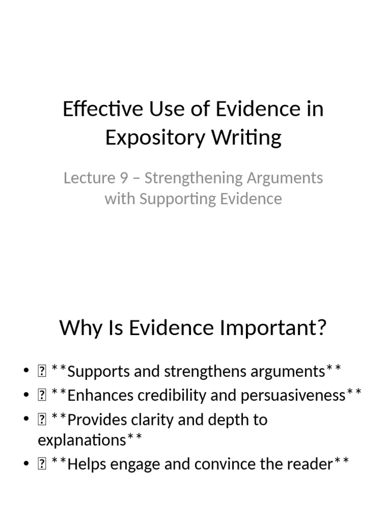 Using Evidence in Expository Writing | PDF | Argument | Evidence
