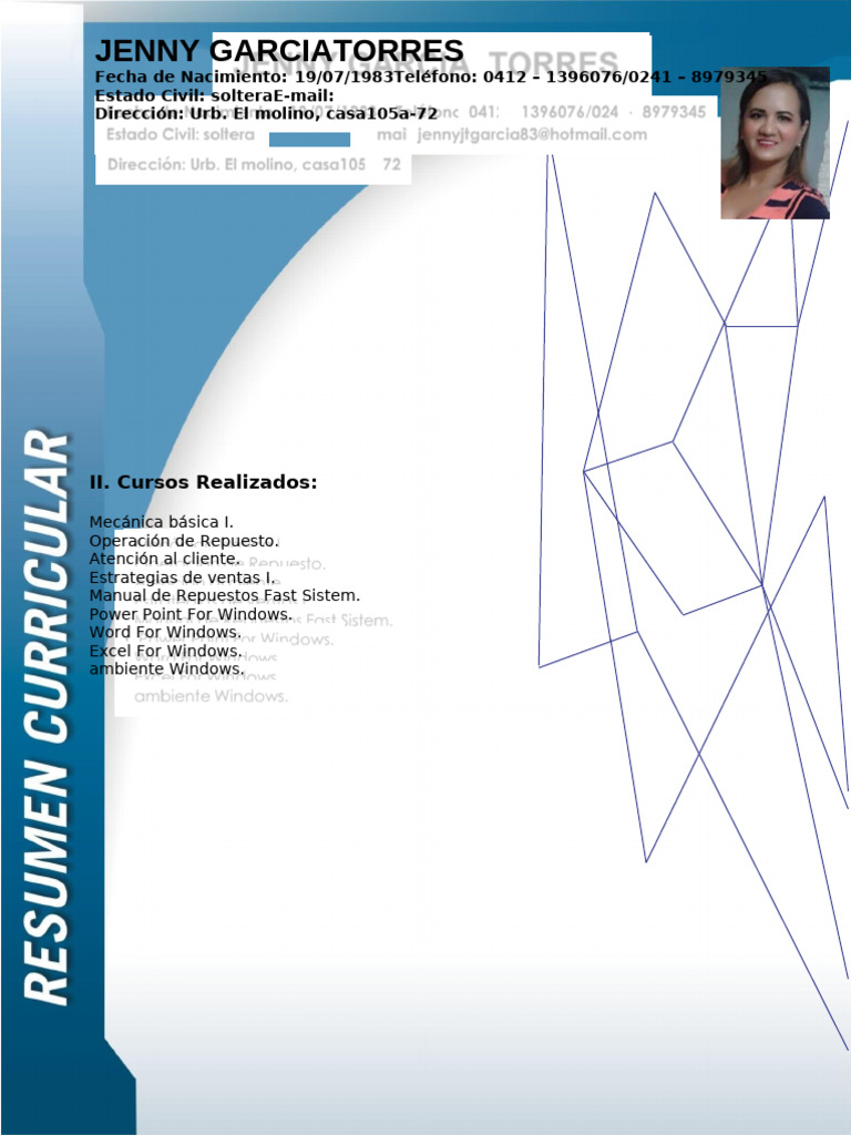 Curriculum Jenny Garcia Torres | PDF