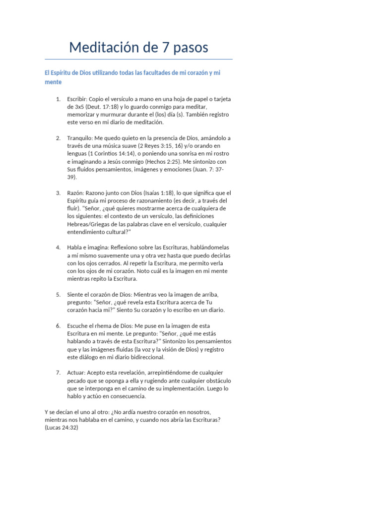 Meditación de 7 Pasos | PDF