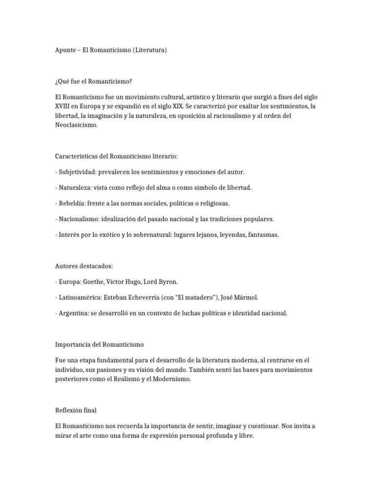 Apunte 7 Romanticismo | PDF