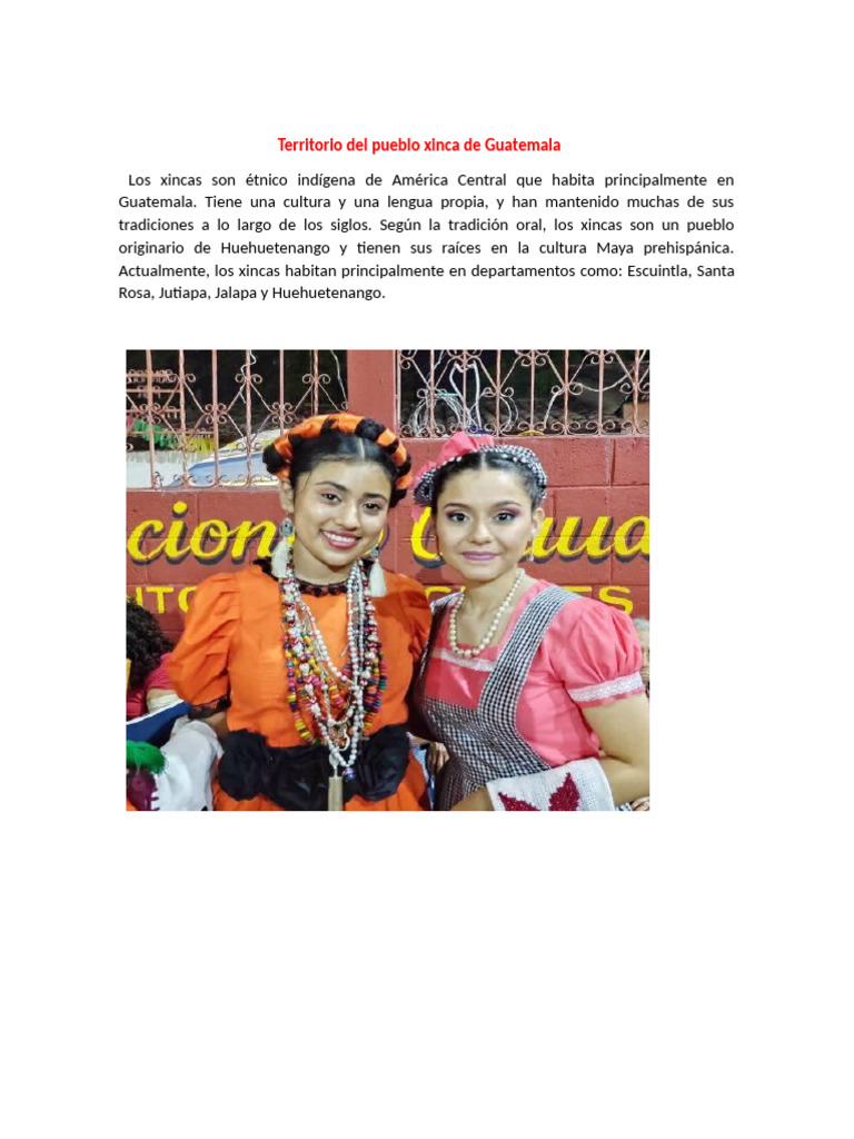 Traje y Agricultura Xinca Masculina | PDF