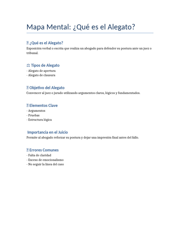 Mapa Mental Alegato | PDF