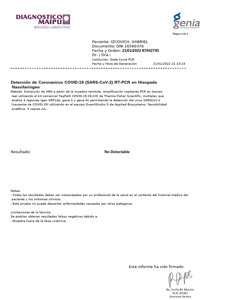 ResultadosLaboratorio 220122 130424 | PDF