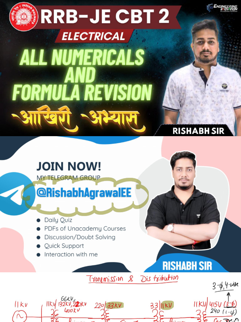RRB JE Electrical Final Revision Rishabh Sir | PDF