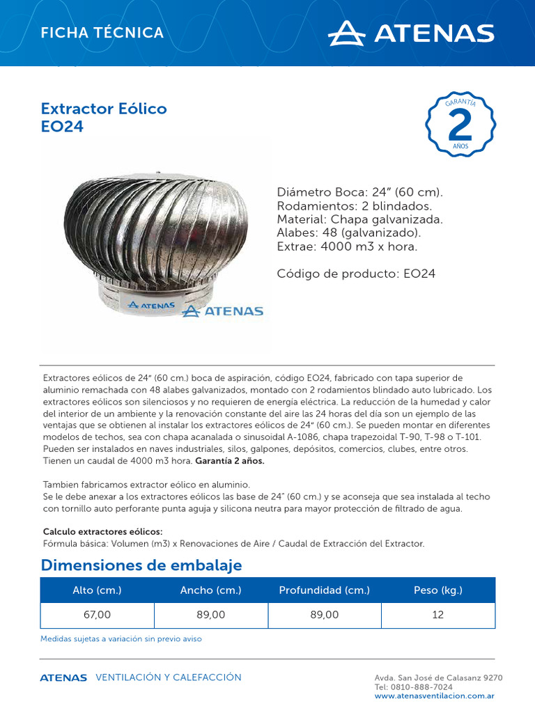 Extractor Eolico EO24 | PDF | Ingeniería mecánica