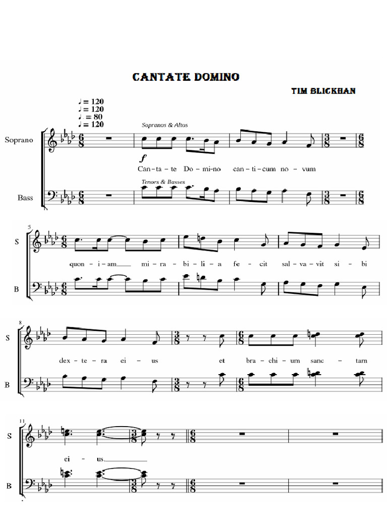 Cantate Domino Tim Blickhan | PDF