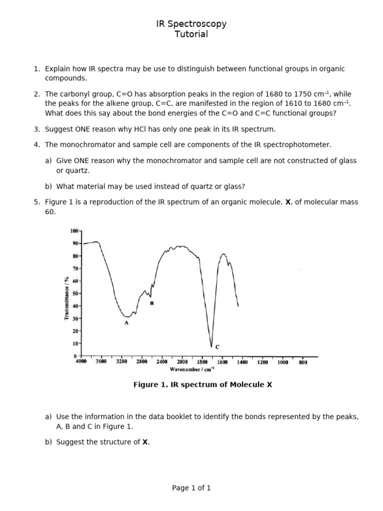 Tutorial 05 IR Spectroscopy CHE 202 2024-2025 | PDF