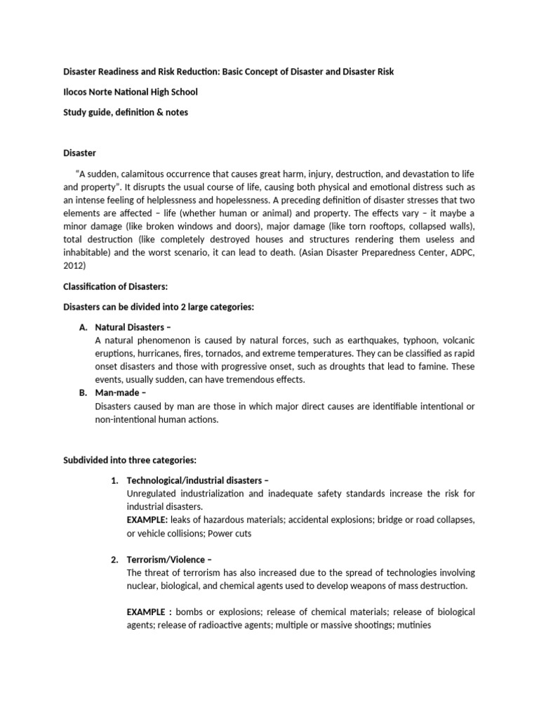 Disaster Readiness: Concepts & Risks | PDF | Natural Disasters | Hazards