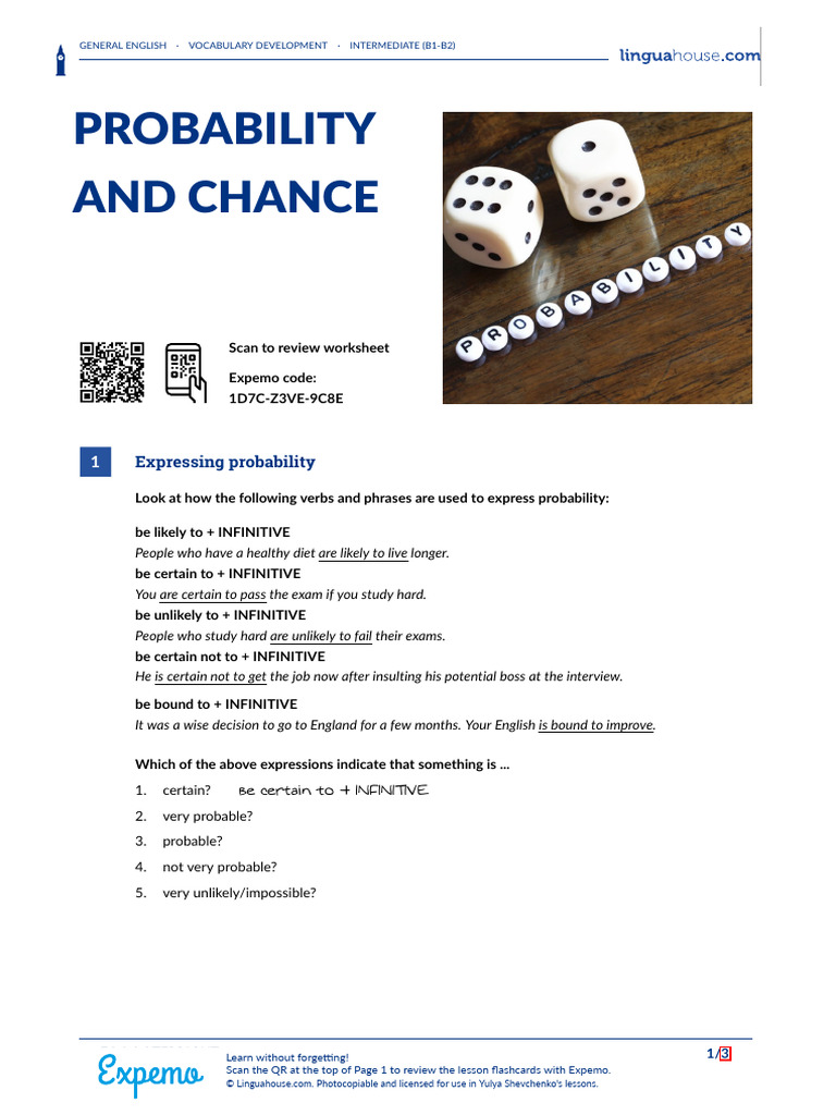 Probability and Chance in English | PDF | English Language | Linguistics
