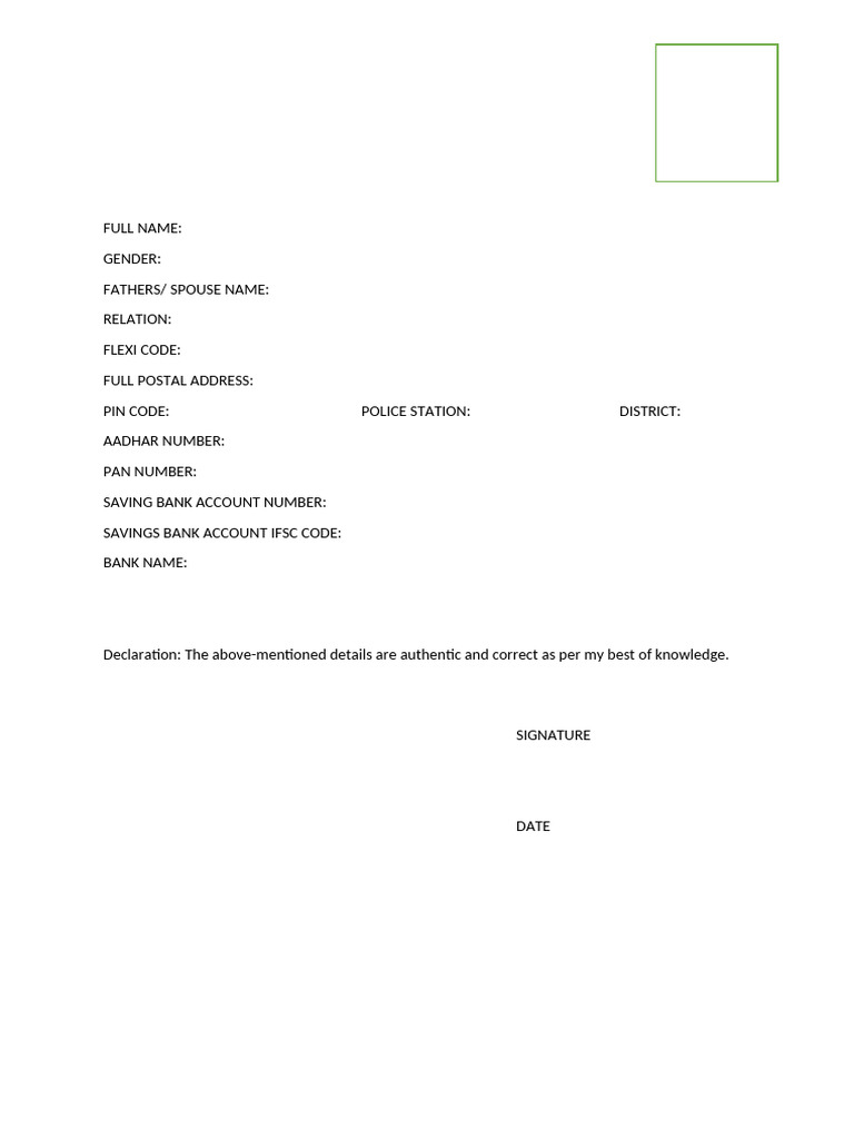 Flexi Joining Form | PDF