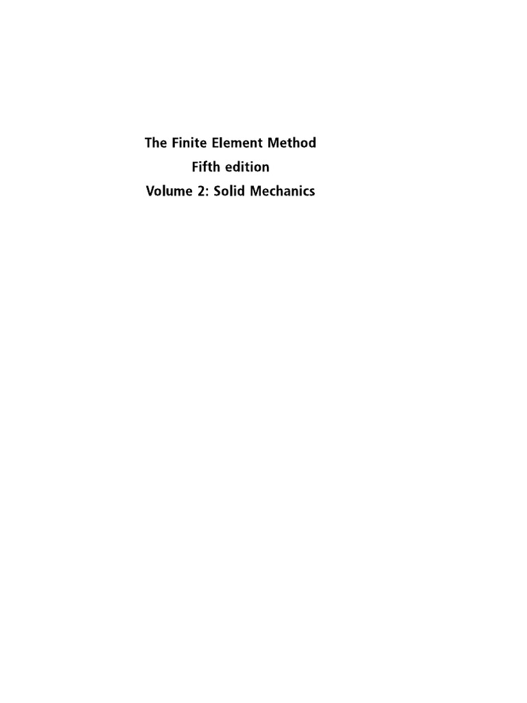 The Finit Element Method | PDF