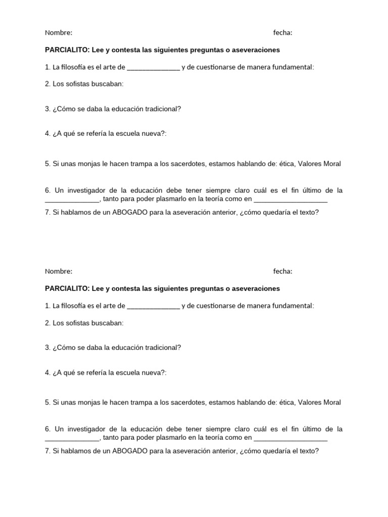 Parcialito 1 Parcial | PDF
