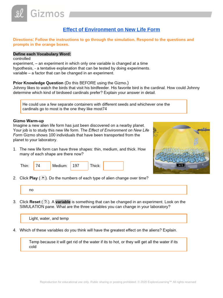 Gizmos - EffectEnvironmentSE | PDF | Experiment | Hypothesis