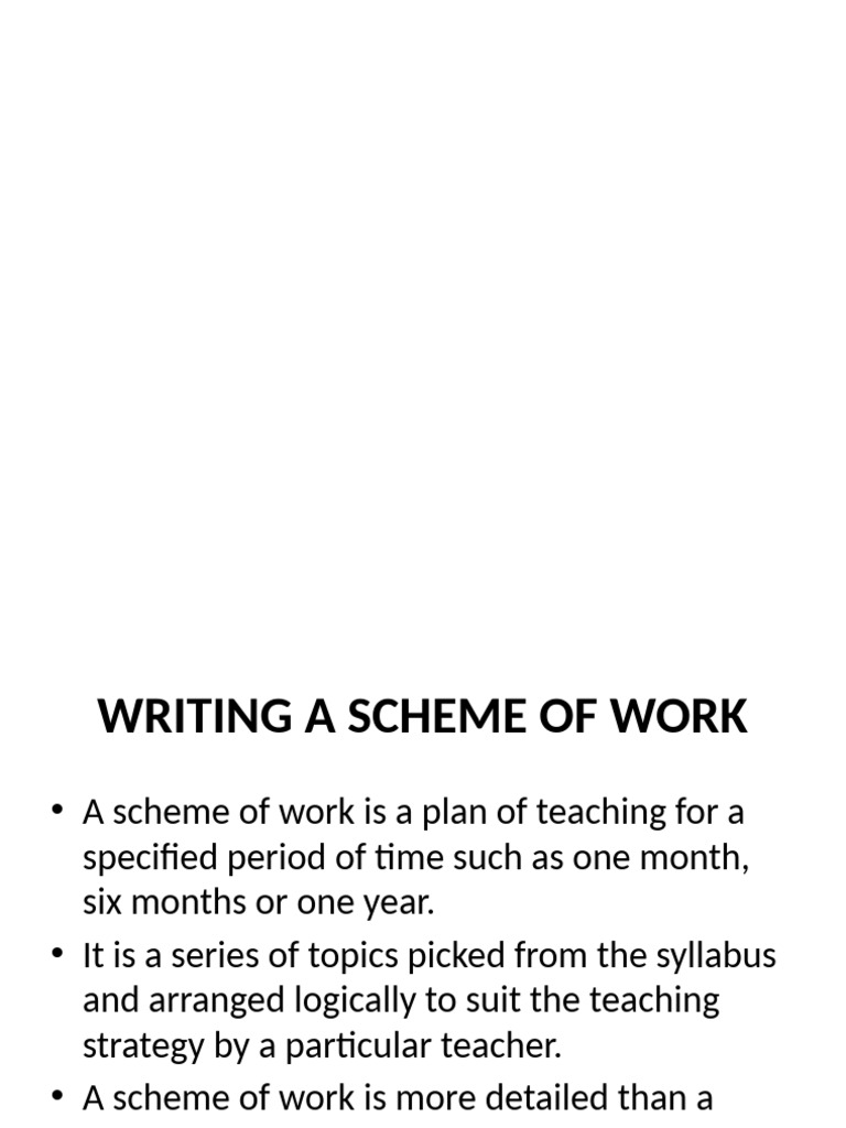 How to Write a Scheme of Work | PDF | Lesson Plan | Learning