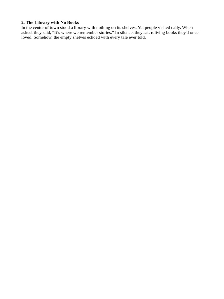 The Library With No Books | PDF