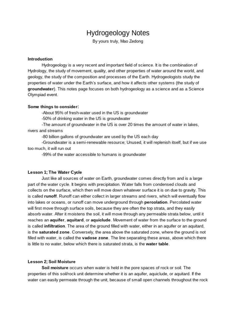 Hydrogeology Basics and Groundwater Insights | PDF | Aquifer ...