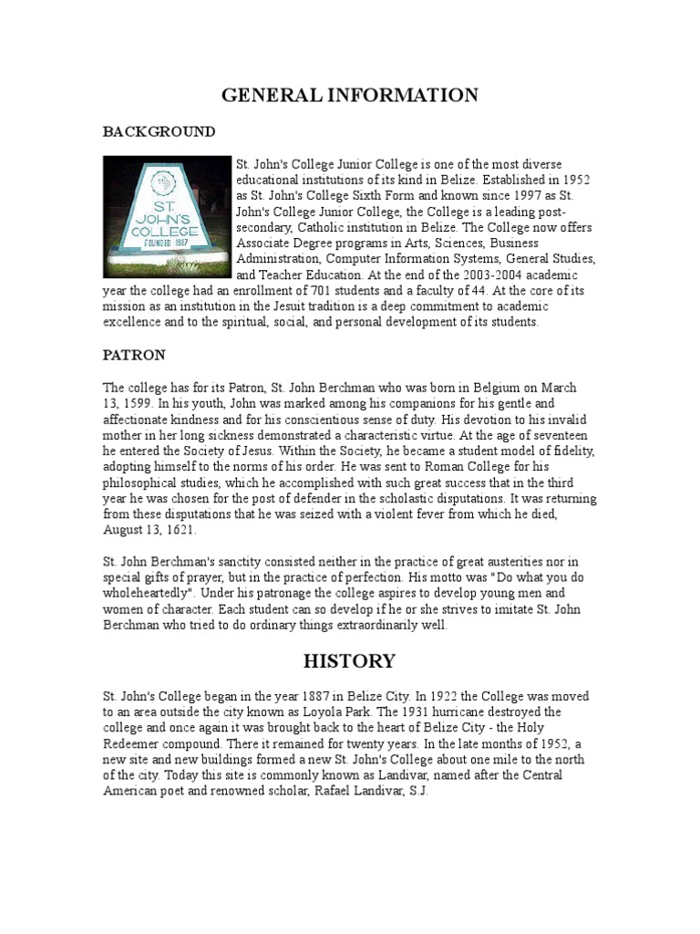 St. John's College Junior College Overview | PDF | University And ...