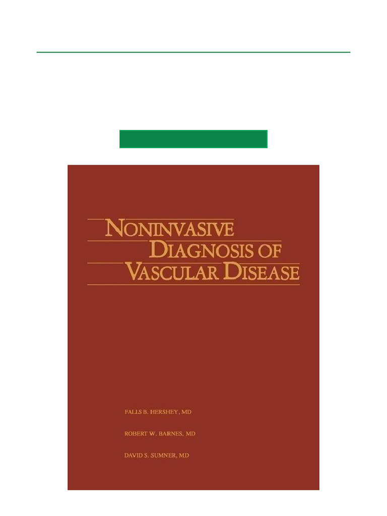 Noninvasive Diagnosis of Vascular Disease New Edition PDF | PDF ...