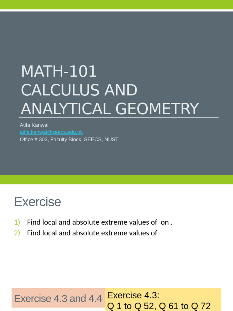 Calculus: Extreme Values & Concavity | PDF | Mathematical Objects ...