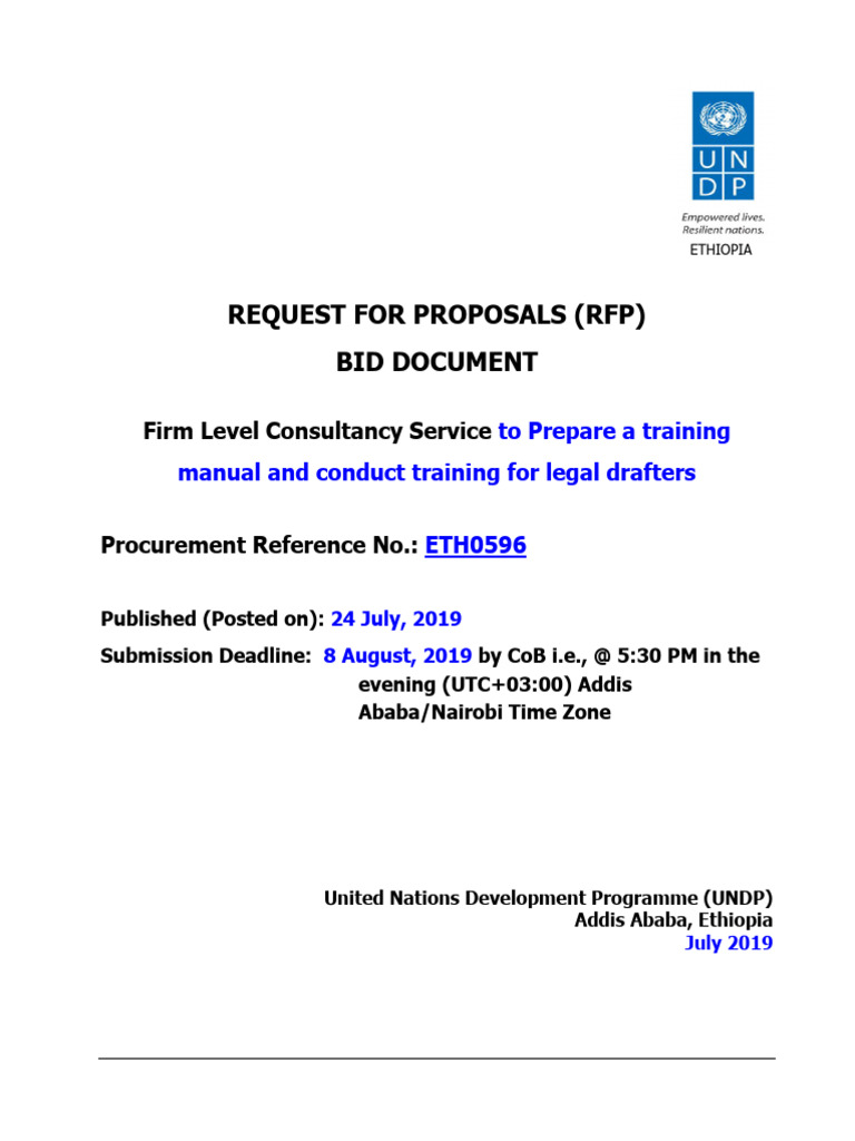 Proposal Submission Fom - ETH0596 | PDF | Value Added Tax | United Nations Development Programme