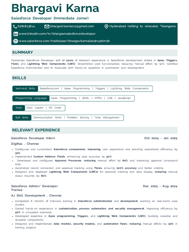 Bhargavi Karna - SalesforceDev | PDF | Cloud Computing | Artificial Intelligence