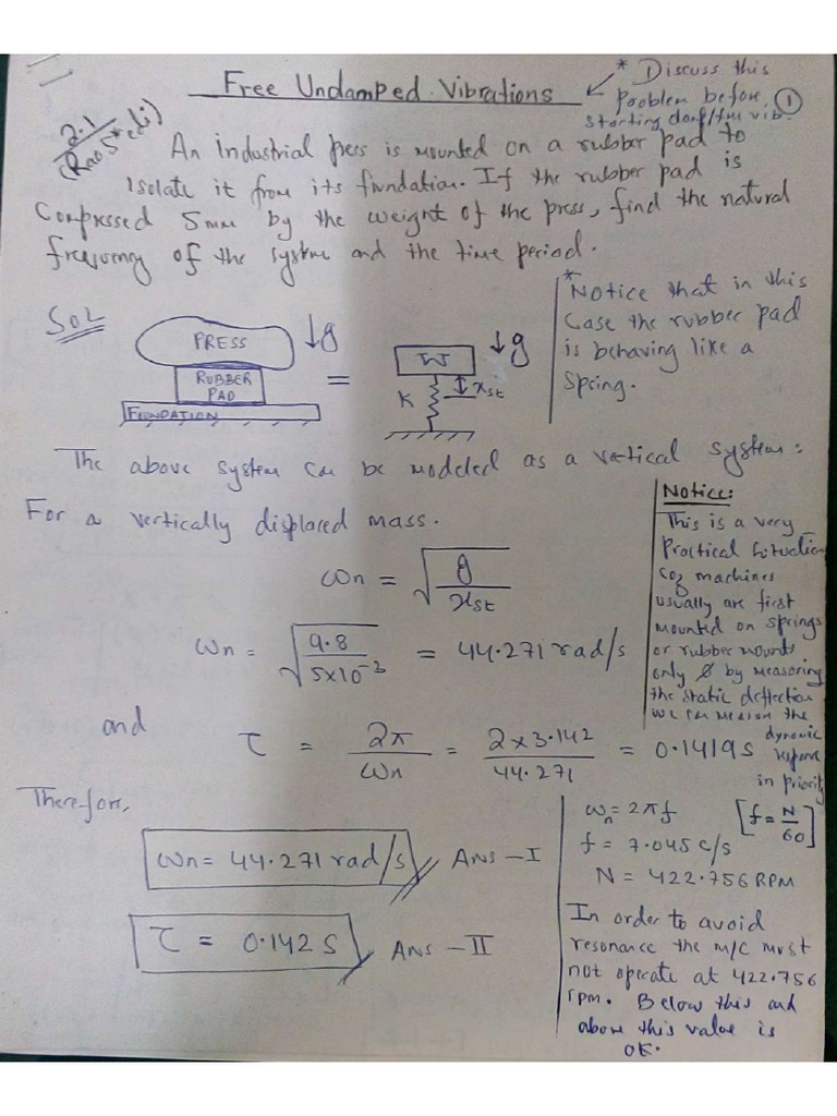 Chapter-2 Free Damped Vibration Numericals | PDF