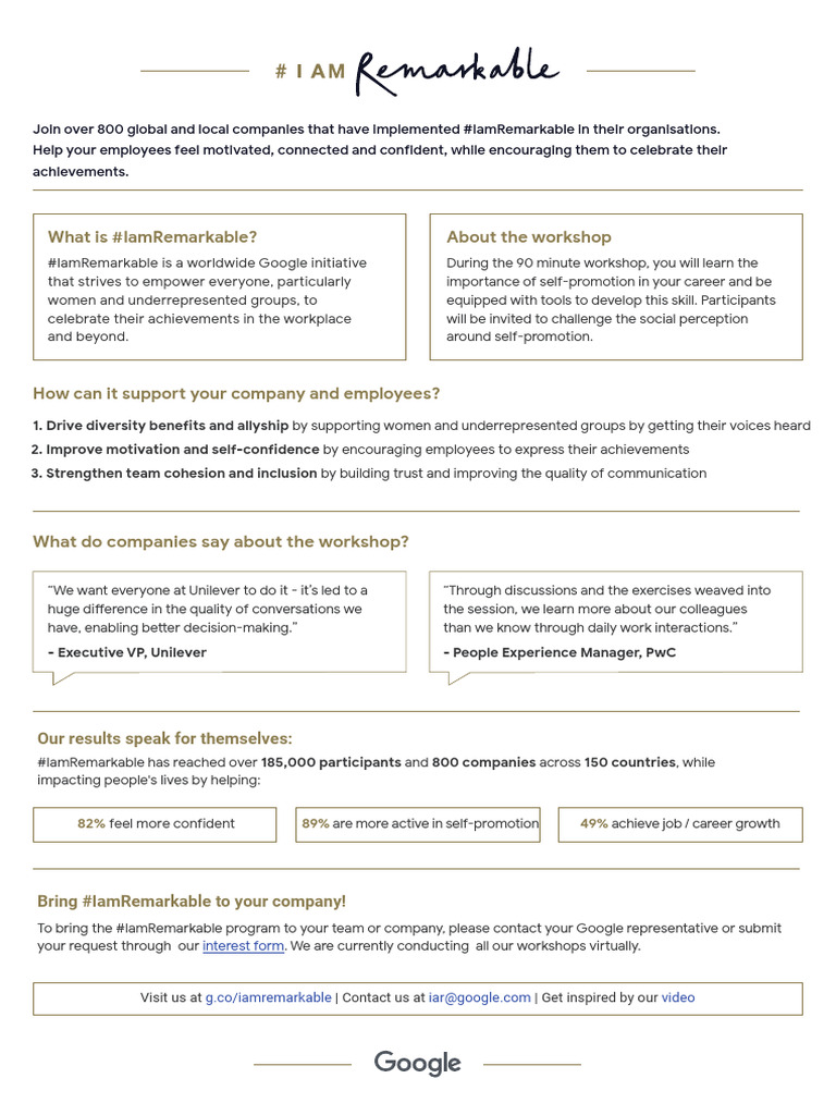Iamremarkable One Sheeter | PDF