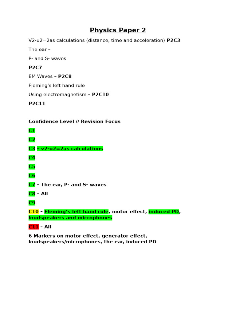 Physics Paper 2 | PDF