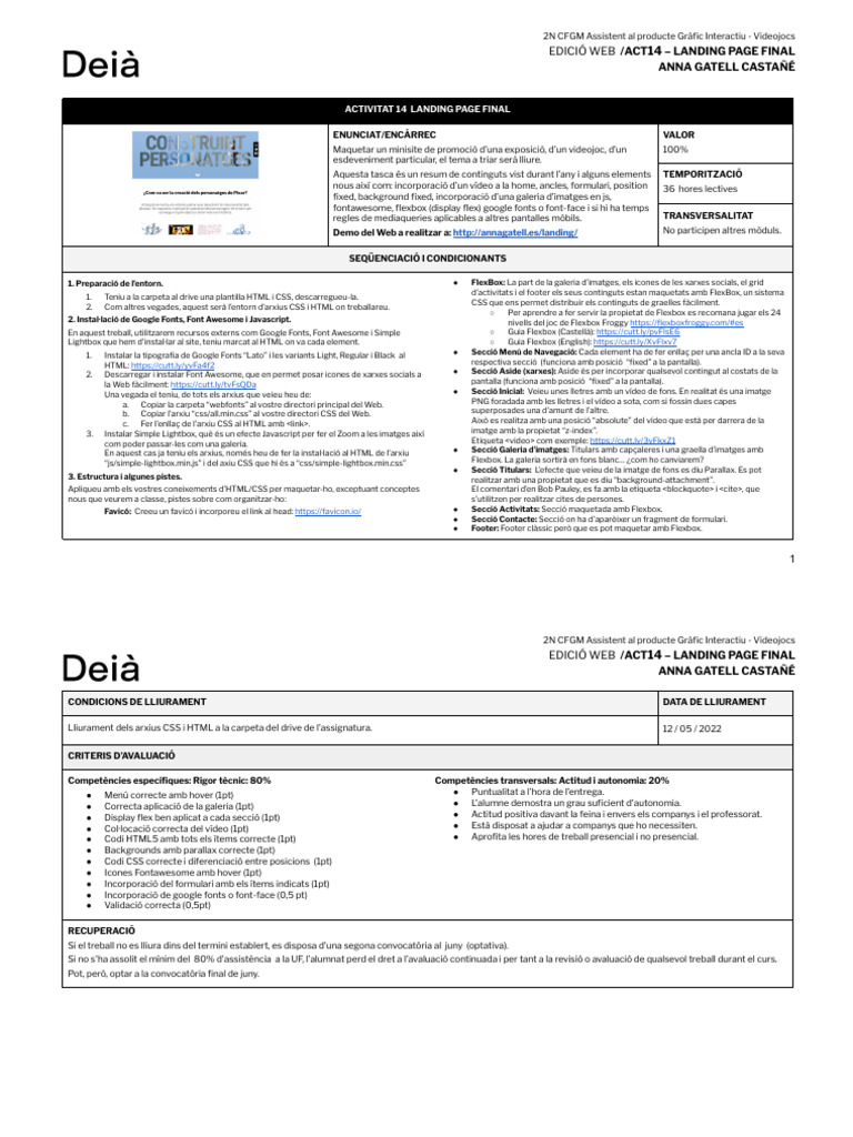 Activitat 14 Landing Page Final | PDF